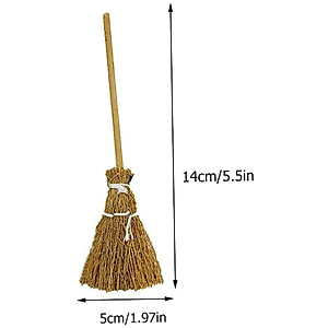 mini brooms Mini Faux Mini Brooms Straw Craft Decorations Halloween Party Witch Accessories 8 Pieces