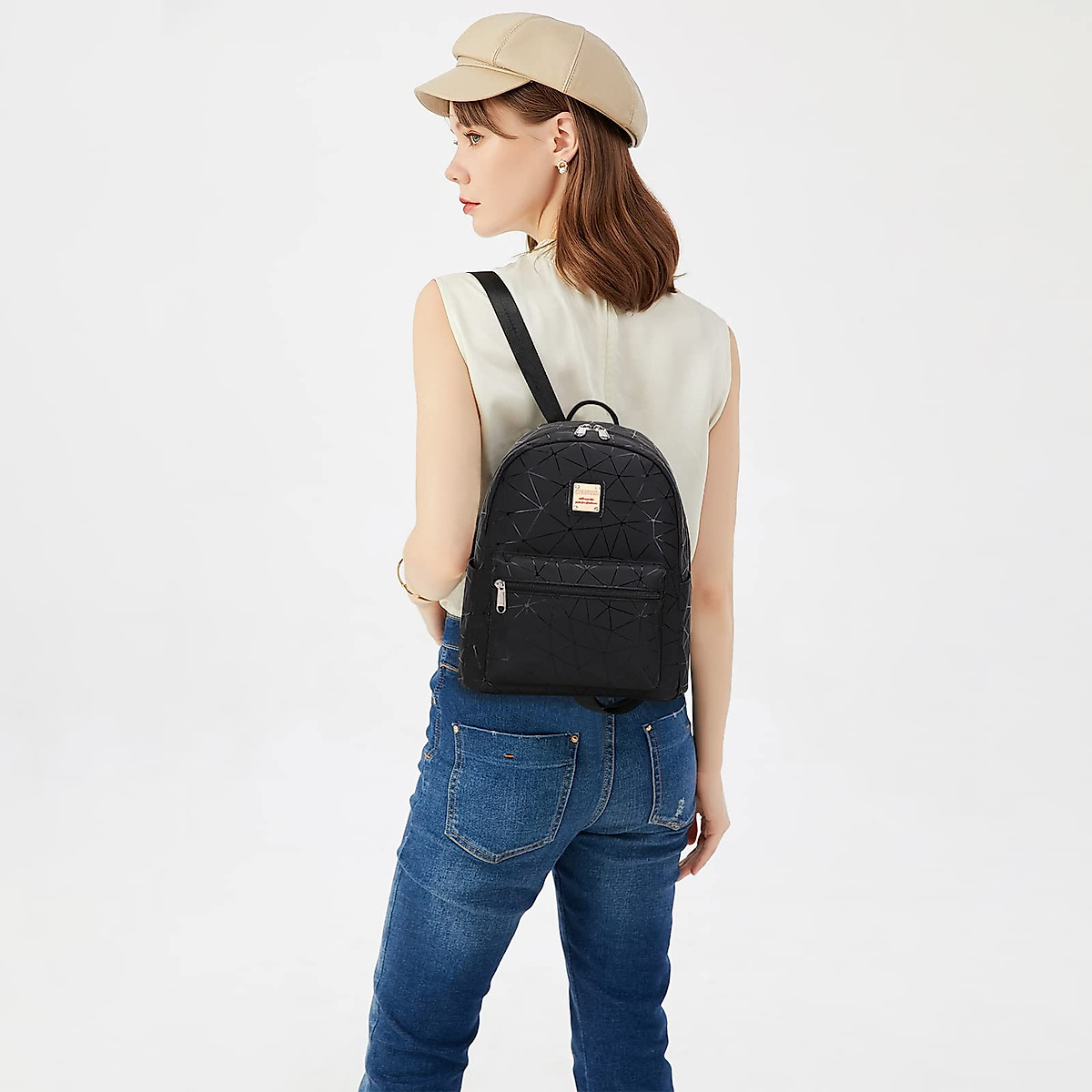 Cusangel Small Backpack For Women Black, Black Mini Backpack Purse for Women Girls, Small Backpack Purse, Daypack Shoulder Bag Woman Kids Trave