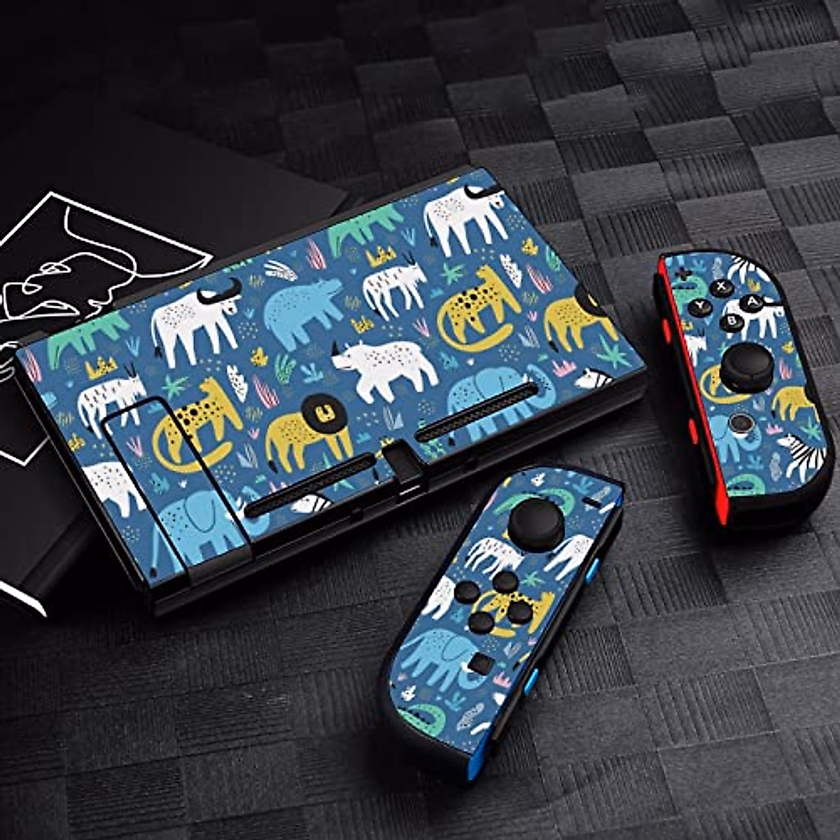 African Animals Cute Sticker Skin Protector Full Print Slim Cover for Switch Console and Switch Lite