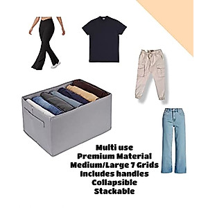 Clothes Organizer for folded clothes, Clothes Drawer Organizer with handles, Closet Organizer and Storage, Foldable Fabric Drawer Organizer Dividers for Clothing, Jeans, Shirts