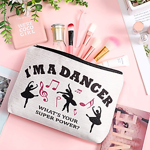 Gerrii 6 Dance Makeup Bag Dancer Cosmetic Bags Recitals Dance Team Gifts Ballet Toiletry Zipper Pouch Portable Ballerina Travel Case Accessories for Women Girl Dance Lover Dance Team(Classic)