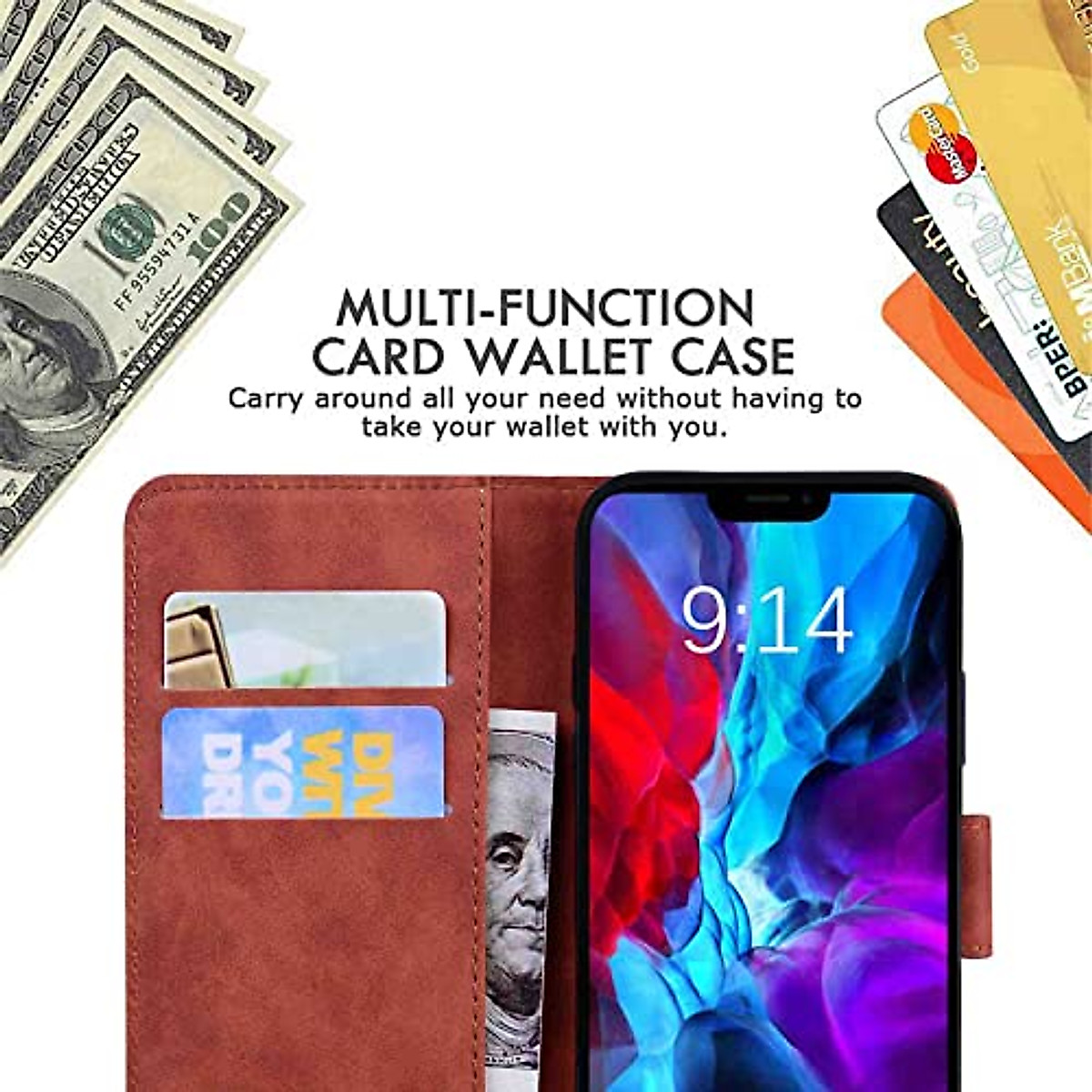 SHOYAO Phone Cover Wallet Folio Case for Sony Xperia 1 III, Premium PU Leather Slim Fit Cover for Xperia 1 III, Horizontal Viewing Stand, Perfect Match, Brown