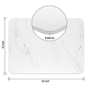 Stone Dish Drying Mat for Kitchen Counter, Quick Drying Diatomaceous Earth Stone Mat, Super Absorbent Marble Dish Drying Pad, Heat Resistant Non-Slip Rack Tableware Mat(16x12 inch)