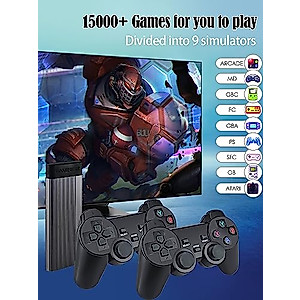 Fordim Retro Game Console, Built in 15000+ Classic Games, 2 Ergonomics Controller, 4K HD Output, Plug and Play Game Console, Ideal Gift for Kids and Adult