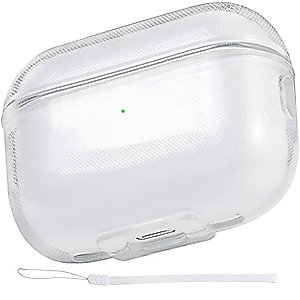Camofit Case Compatible with Airpods Pro 2nd Generation Case Clear 2022, Soft TPU Transparent Protective Cover Case, Shockproof Case Skin with Hand Strap Compatible with Airpods Pro 2 Charging Case