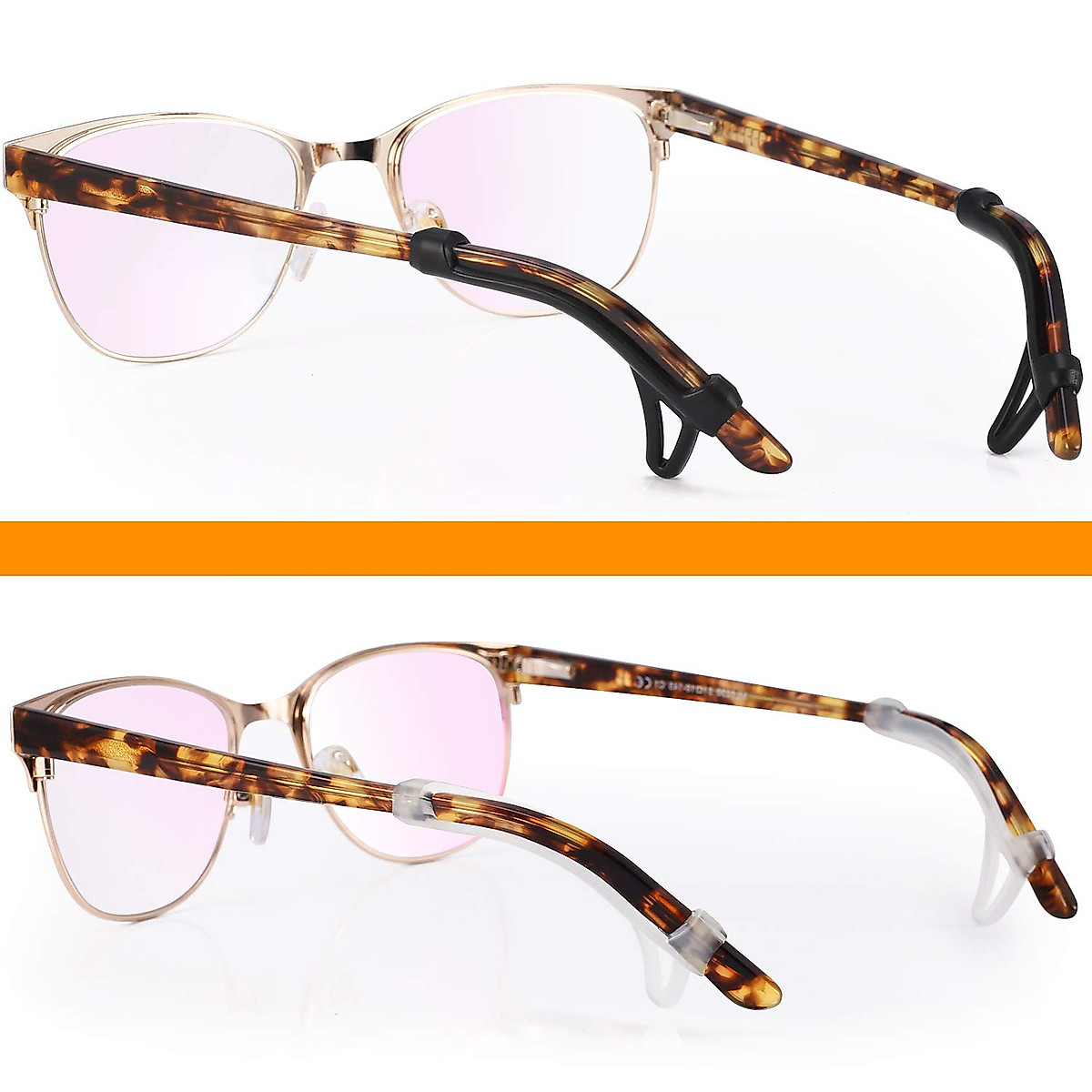 SMARTTOP Eyeglasses Ear Grips Sleeve-Upgrade anti-slip Silicone Eyeglasses Temple Tips Sleeve Retainer-Sleeve with Hook design-Soft and comfort Glasses Ear hooks 6Pairs (WHITE)