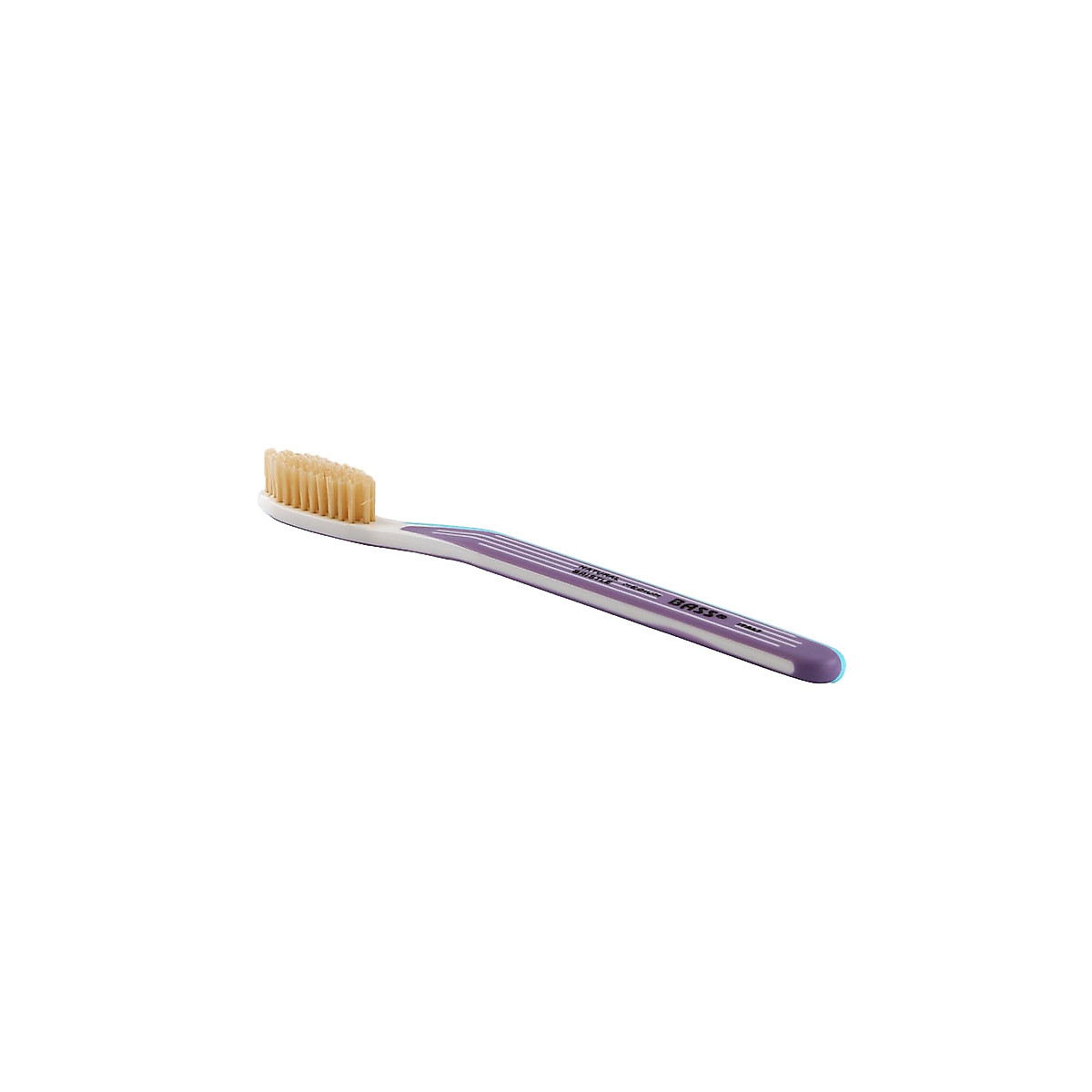 Bass Brushes | Toothbrush | Dental Grade Natural Bristle | Premium Acrylic Handle | Royal Purple Pinstripe Finish | Model TB3 - RLP