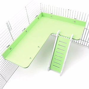 Alfie Pet - Kick Wood Ladder Platform for Mouse, Chinchilla, Rat, Gerbil and Dwarf Hamster - Color: Green