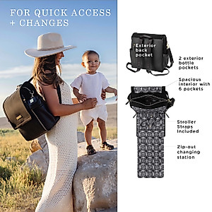 Petunia Pickle Bottom Boxy Backpack, Diaper Bag, Stylish Baby Bag, Spacious Backpack, On-The-Go Moms, Twilight Black