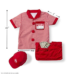 Melissa & Doug unisex-children Server Role Play Costume Dress-Up Set With Realistic Accessories