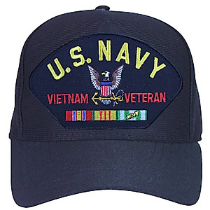 U.S. Navy Vietnam Veteran Cap with Logo and Ribbons Ball Cap. Made in USA