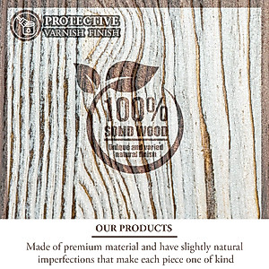 MyGift Wall Mounted Dog Leash Holder, 4-Hook Rustic Whitewashed Wood Hanging Key Hook Rack with Cursive Dogs Label, Heart and Paw Print Decals