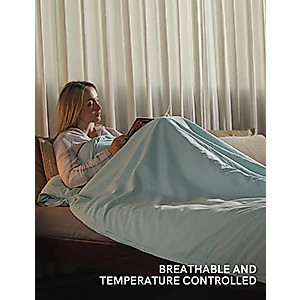 YnM Weighted Blanket and Duvet Covers — Hot and Cold Duvet Cover Set (3 Pieces) — (Green, 60''x80'' 25lbs), Suit for One Person(~240lb) Use on Queen/King Bed