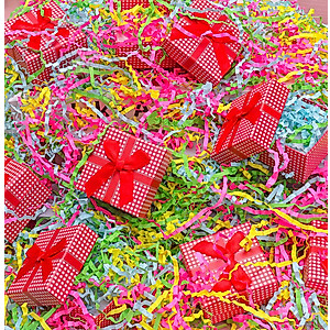 Zwish 150Grams/5.3Oz Colored Crinkle Cut Paper Shred Filler Gift Box Filler Paper for Easter Days, Valentine's Day Christmas Gift Box Filling