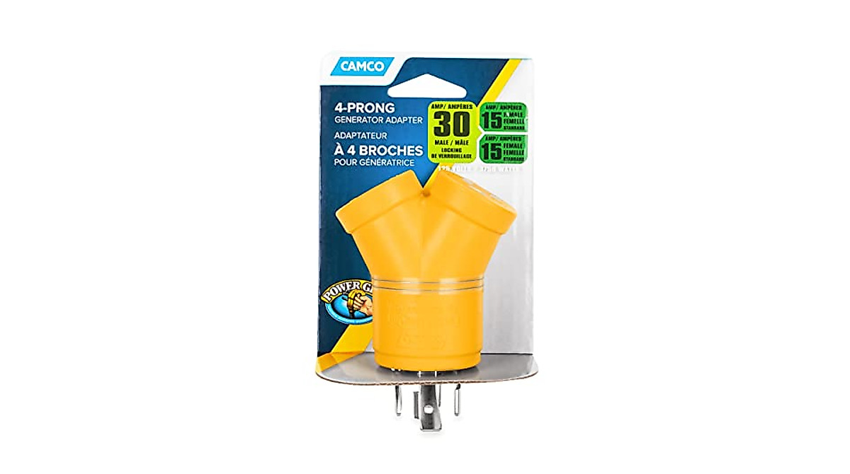 Camco 55438 4-Prong Generator Adapter - Yellow
