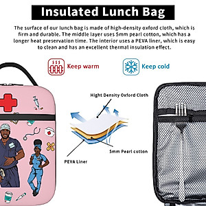 Nurse Lunch Bag Insulated Pink Nurse Lunch Box For Women Men Aldult Reusable Tote for Work Office Camping Gift
