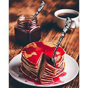 Stapava 48-Piece Black Silverware Set with Steak Knives, Stainless Steel Cutlery Flatware Set for 8, Utensil Sets Include Forks Spoons and Knives for Home Kitchen, Mirror Polished, Dishwasher Safe