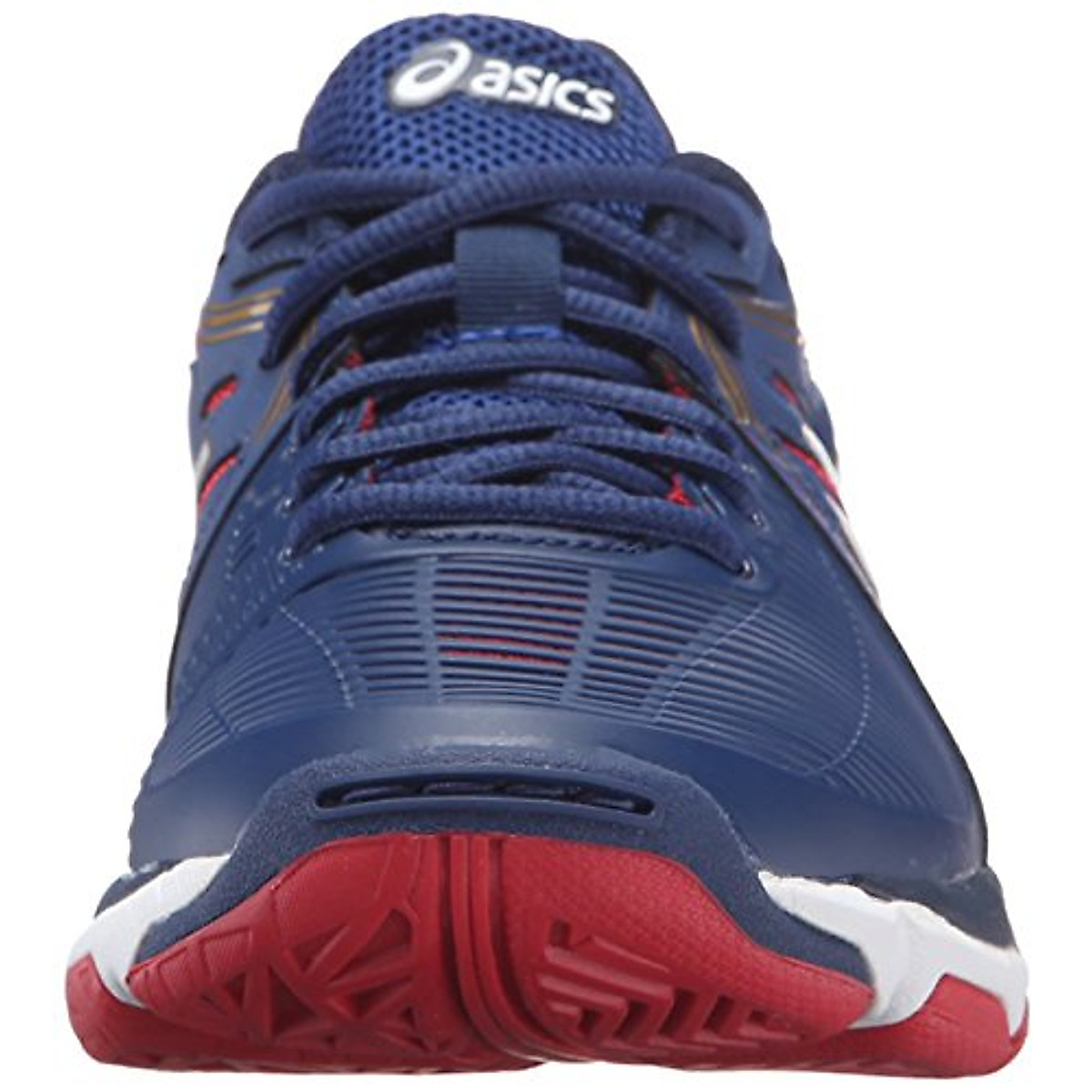 ASICS Women's Gel-Netburner Ballistic Volleyball Shoe, Estate Blue/White/True Red, 13 M US