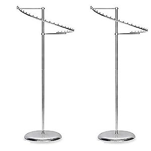 Lot of 2 Chrome Spiral Garment Racks - 29 Ball Apparel Display