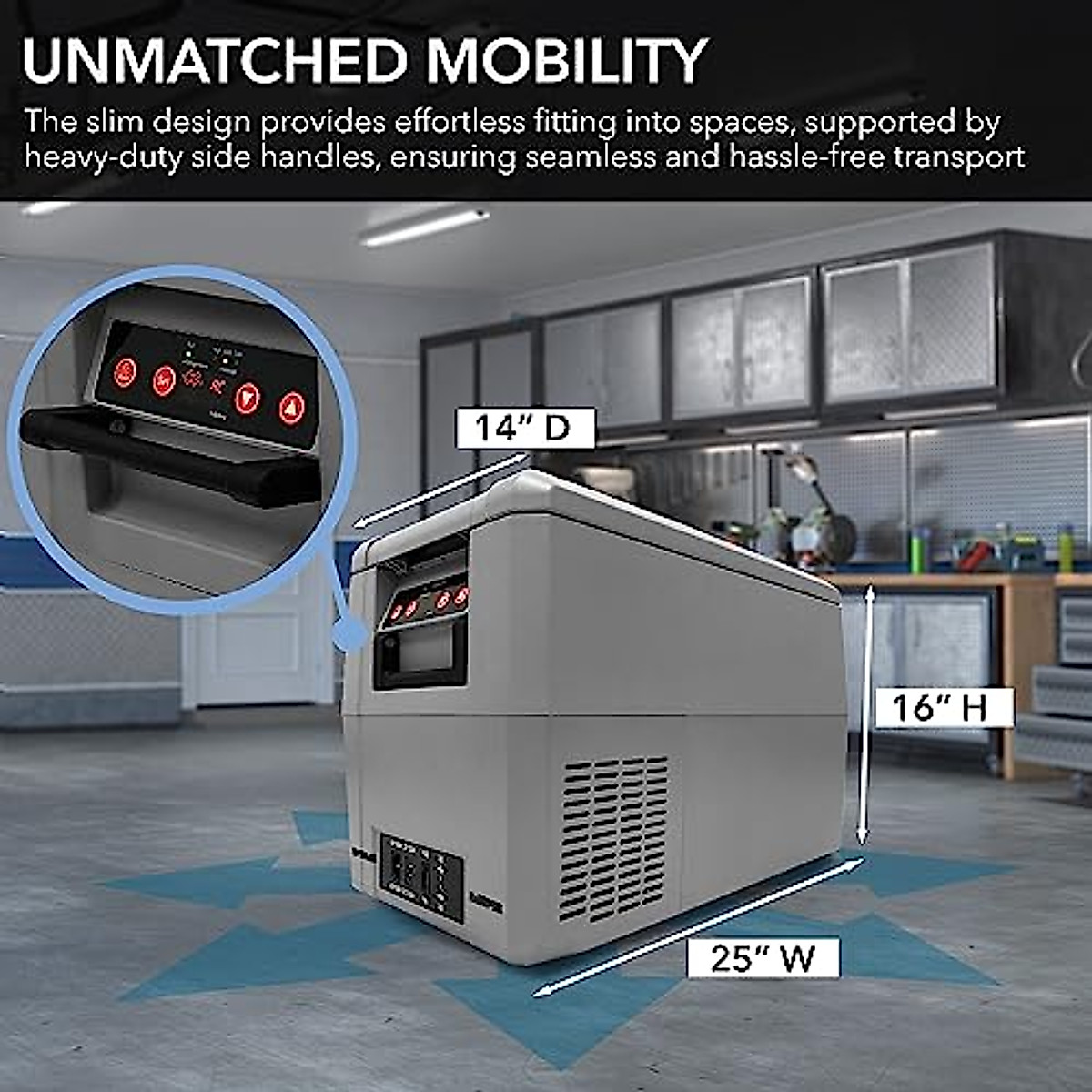 Whynter FMC-350XP 34 Quart Compact Portable Refrigerator, AC 115V/ DC 12V Real Freezer for Car, Home, Camping, RV-8°F to 50°F, One Size, Gray