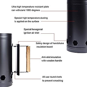 TOTOU Barbecue Tools Fast Charcoal Ignition Barrel Carbon Stove Outdoor Barbecue Fire Bamboo Chimney Starter