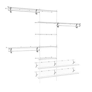 ClosetMaid 5037 5ft. to 8ft. Fixed Mount Closet Organizer Kit, White