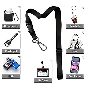 ROCONTRIP Phone Lanyard Universal Crossbody Cell Phone Lanyards Multifuctional Nylon Patch Adjustable Shoulder Neck Strap Compatible with Most Smartphones(Pure Black)