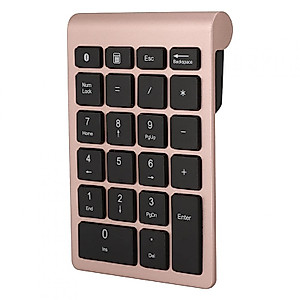 Sanpyl 22 Keys Numeric Keypad, Bluetooth Mini Keyboard, Portable Mini Financial Accounting Number Pad, for Laptop Desktop, PC(Rose Gold)