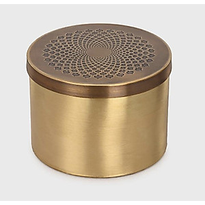 Acewood Brass Canister with tray dry fruit box nuts box dry fruit tray gift box Dry Fruit Containers Multi Utility Storage Containers set of 2., Golden