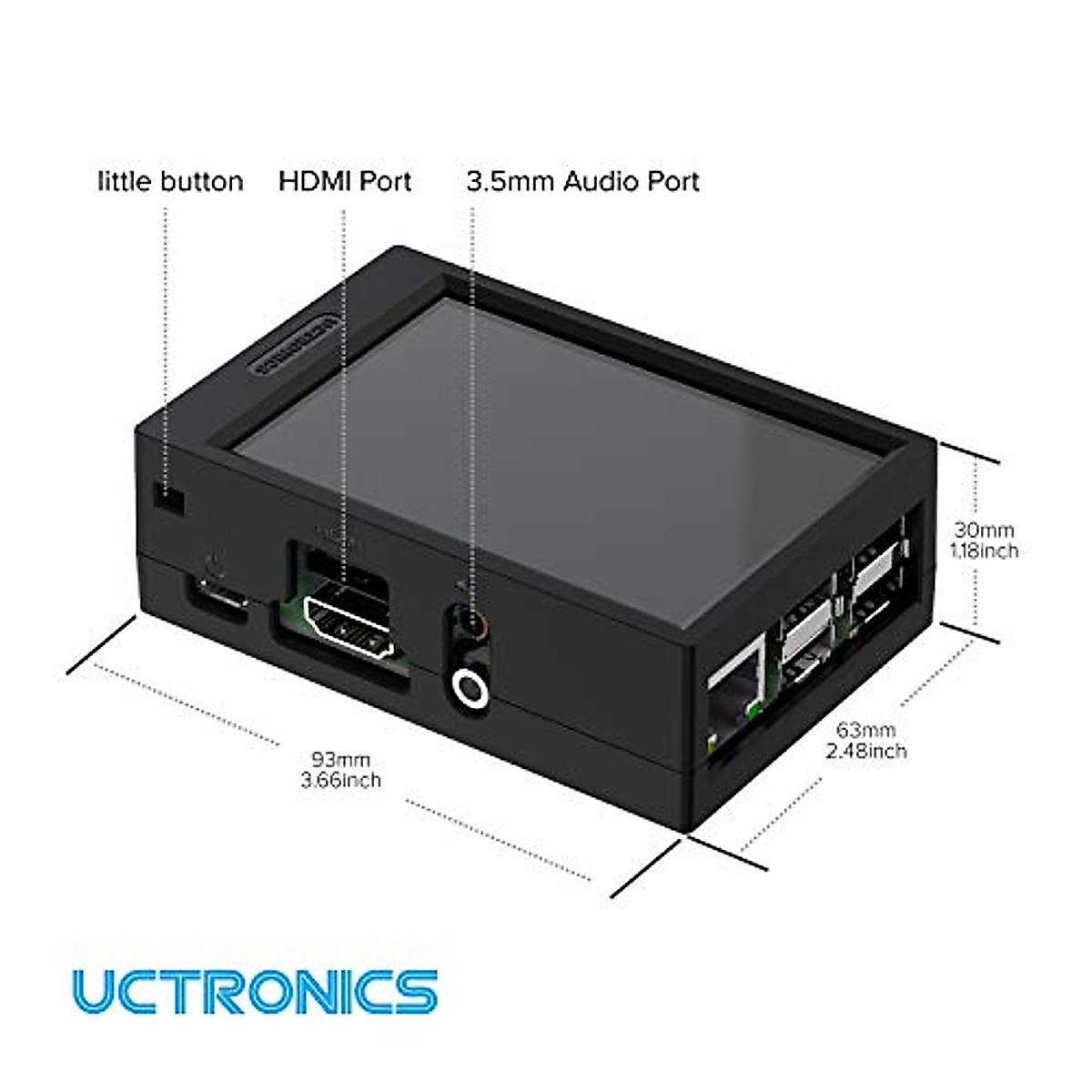 UCTRONICS Mini LCD Screen with Case, 3.5 inch Small HDMI Display Touchscreen with Stylus