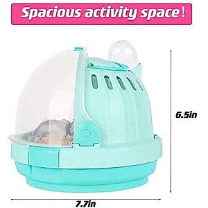 Eonpet Travel cage for Small Animals Hamster Carrier Cage Portable Carrier Hamster Carry Case Cage with Water Bottle Travel&Outdoor for Hamster Small Animals Travel cage for Small Animals(Blue)