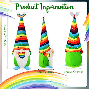 2 Pieces Large Rainbow Gnome Decoration Nisse Pride Gnome Ornaments Gnome Rainbow Plush Decor Felt Gnome Tiered Tray Ornaments Scandinavian Tomte Gnome Sign for Christmas Home Farmhouse Decoration