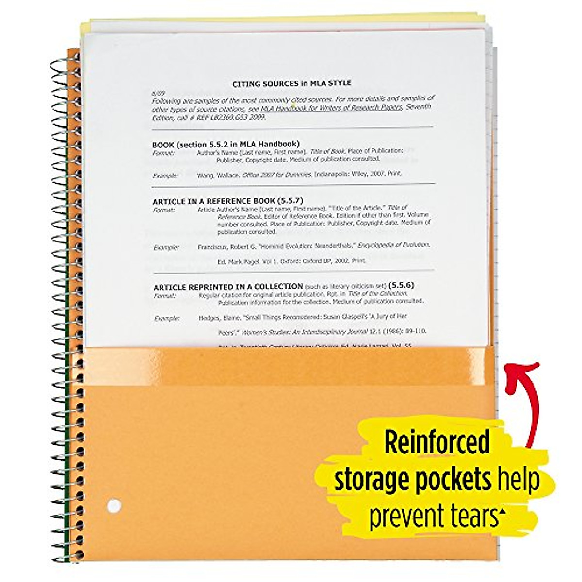 Five Star Spiral Notebook, 3 Subject, College Ruled Paper, 150 Sheets, 11" x 8-1/2", Yellow (73497)