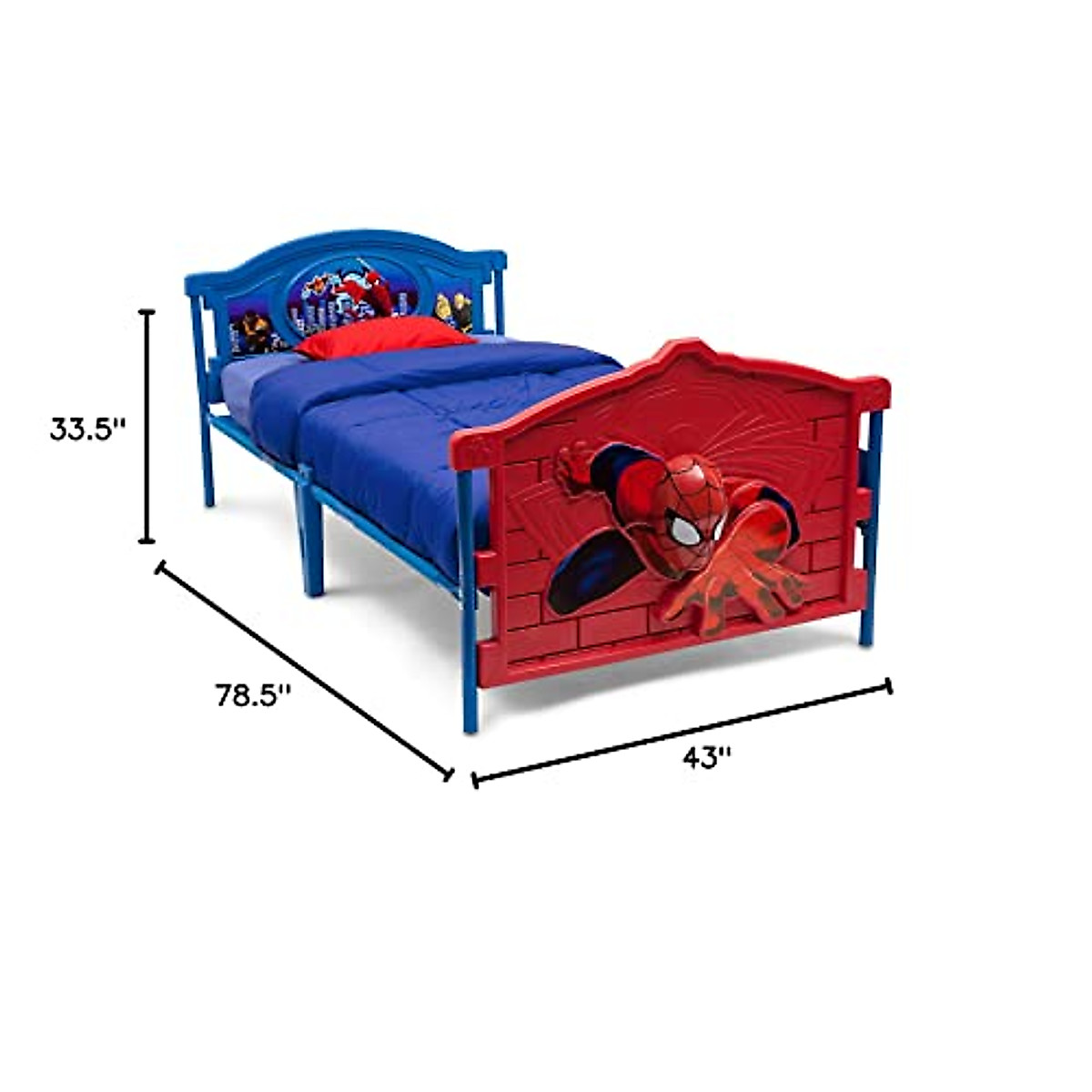 Marvel Spider-Man Plastic 3D-Footboard Twin Bed by Delta Children