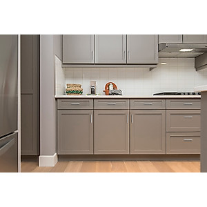 Ravinte 10 Pack 3 Inch Cabinet Pulls Brushed Nickel Sqaure Kitchen Cabinet Handles Silver Cabinet Hardware Stainless Steel Drawer Pulls 5 Inch Overall Length with Mounting Template