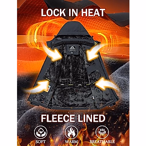 MAGCOMSEN Men Winter Jackets for Men Ski Jacket for Men Waterproof Jacket for Men Winter Coats for Men Rain Jacket Winter Parka Jacket Grey Black