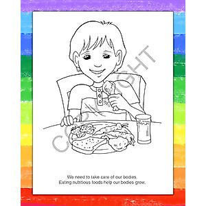 ZOCO - Good Nutrition - Educational Coloring Books (25 Bulk Pack, Without Crayons) - Healthy Eating Handout - Games, Puzzles, Fun Activities for Kids