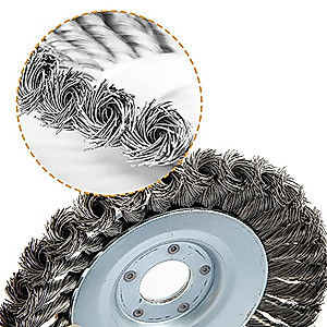 XLENTGEN 6 Inch Steel Wire Brush Cutter Trimmer Head - Professional Round Head Lawn Mower Accessories - Lawn Rotary Steel Wire Brush for Rust Removal, Lawn Patio, Garden, Masonry Pavement, Driveway