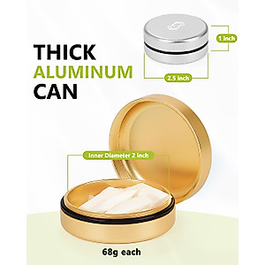 OZCHIN Metal Can for ZYN for Snus - 2 Cans - Portable Airtight Aluminum Odorless Container Odor Proof Screw-Top Lid Lock Smell Proof Multipurpose Storage Container for Spices, Coffee & Teas