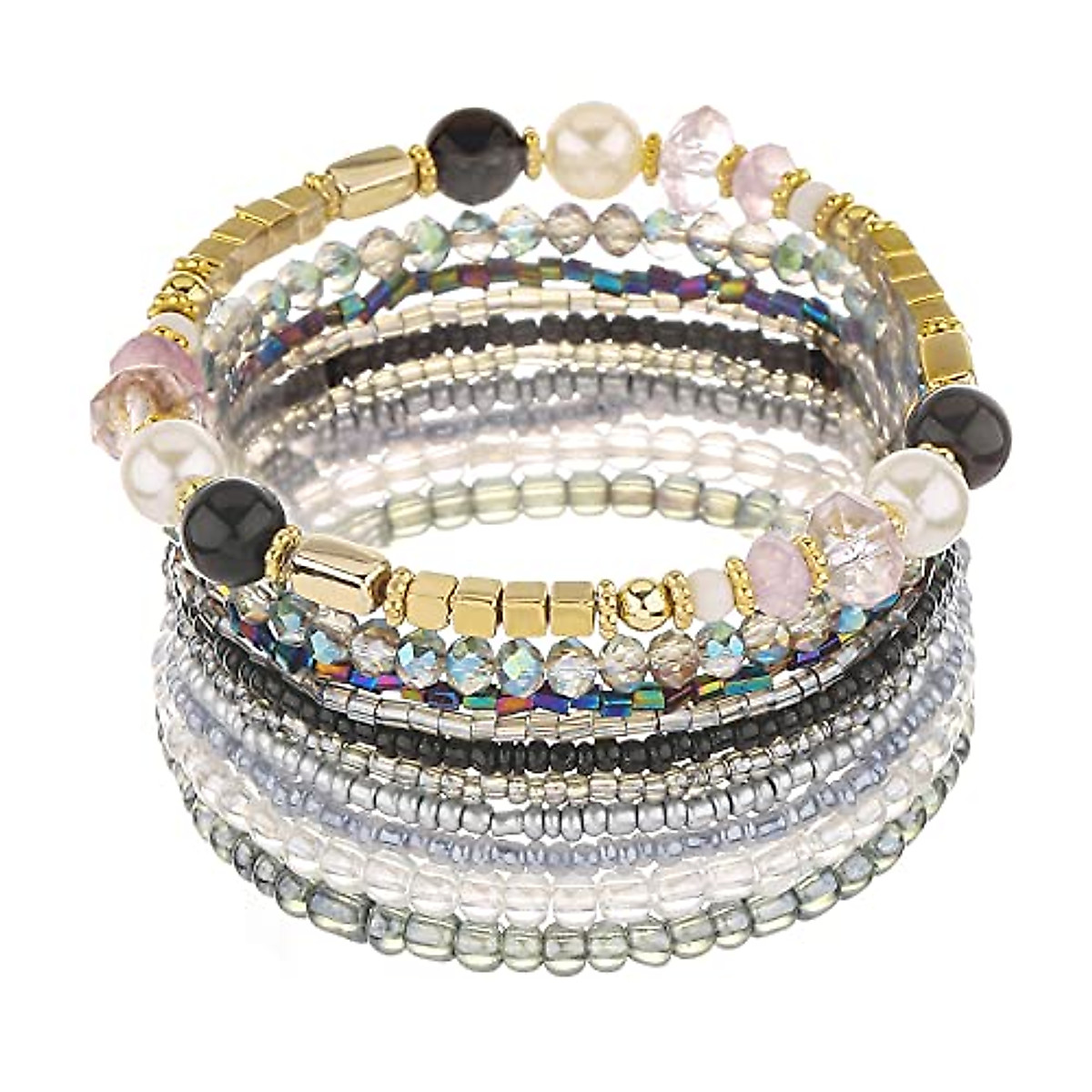 iYours 6 sets Bohemian Multilayer tassels bracelet Handmade Wrap Bracelets Bangle Jewelry Bracelets for Women (JA6-4)