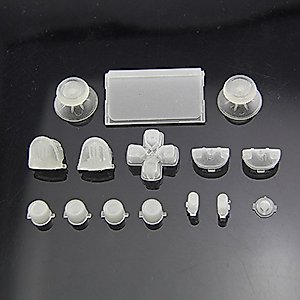 WPS Touch Pad Thumbsticks Dpad Home Full Buttons Set Replacement Parts for PS4 Playstation 4 Dualshock 4 Controller Shell (for GEN 1 Controllers) (Glow in The Dark)