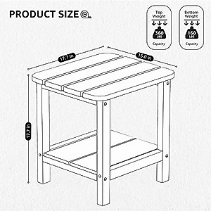 SERWALL Adirondack Table Outdoor Side Table- Blue