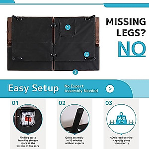 wOod-it Futon Sofa Bed, Memory Foam Foldable Couch Convertible Loveseat Sleeper Daybed with Adjustable Armrests for Small Space, Compact Living Room, Studio, Office, Apartment (Brown)