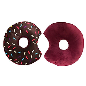 Truyond Donut Pillow for Ear Piercings - Comfortable Soft Ear Pillow for Side Sleeping - Reduces Ear Discomfort - Fun Decor, Stuffed Cushion and Toy, 14 Inches (Brown Chocolate)