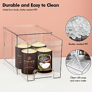 Lunhoo Stackable Storage Drawers, Makeup Organizer with Handle, Clear Storage Bins for Bathroom, Bedroom, Under-sink, Pantry (Transparent)