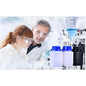 Othmro 5pcs 500ml/16.91oz Plastic Lab Chemical Reagent Bottles,50mmx145mm(IDxH) Square Wide Mouth Liquid/Solid Sample Storage Container Sealing Bottles Black with Anti-theft Cap