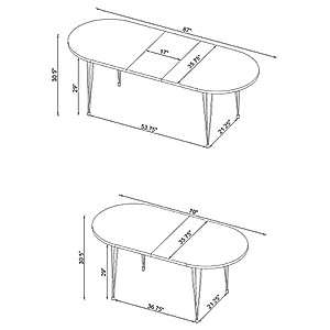 Coaster Home Furnishings Heather Oval Dining Table with Hairpin Legs Matte White and Chrome