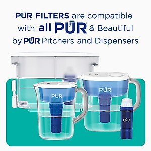 PUR PLUS Water Pitcher Replacement Filter with Lead Reduction (3 Pack), Blue â€“ Compatible with all PUR Pitcher and Dispenser Filtration Systems