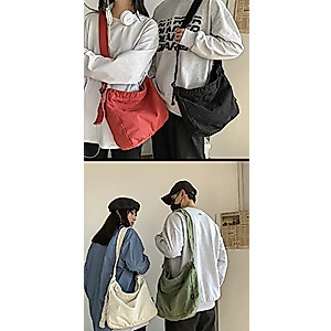 HUALEYNA Women's Canvas Bag Crossbody Bag Casual Hobo Bag Large Shoulder Bag Shopping Bag Unisex (Green)