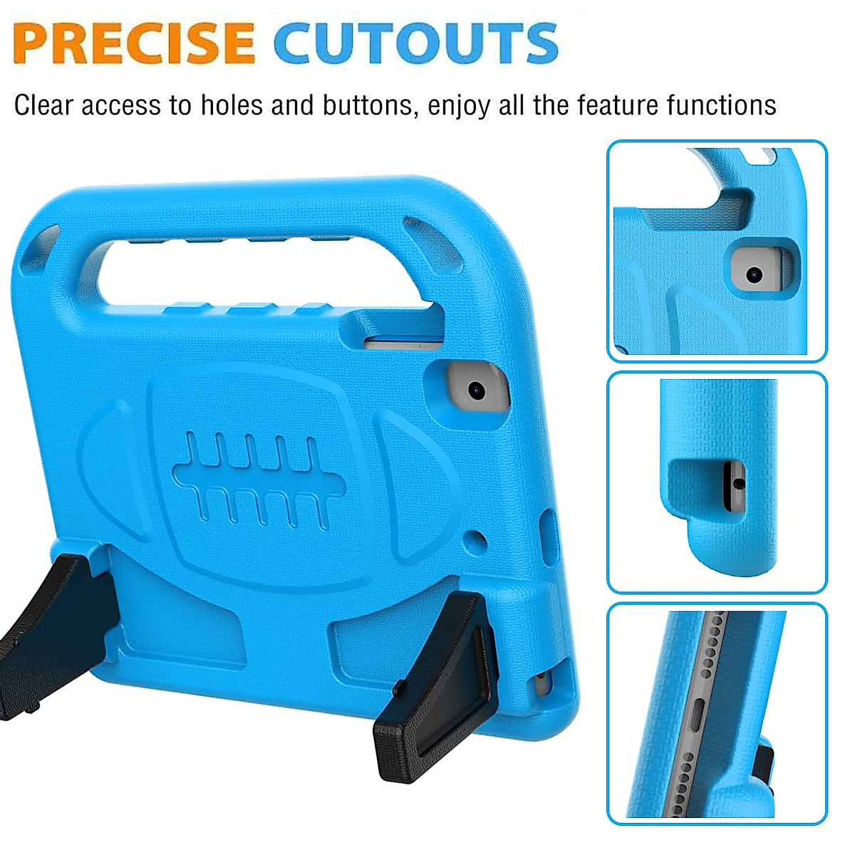 BMOUO Kids Case for iPad Mini 4/iPad Mini 5, iPad Mini 4/5 Case - Built-in Screen Protector, Shockproof Handle Convertible Stand Kids Case for iPad Mini 5th/4th Generation 7.9", Blue